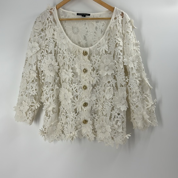 Boston Proper | Jackets & Coats | Boston Proper Lace Embroidered Jacket ...